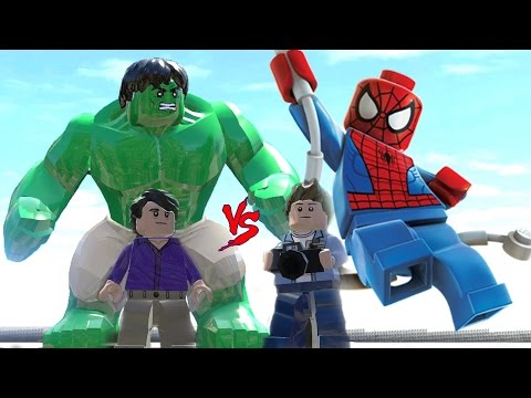 Lego Örümcek Adam ve Lego Hulk İnsanlara Yardım Ediyor