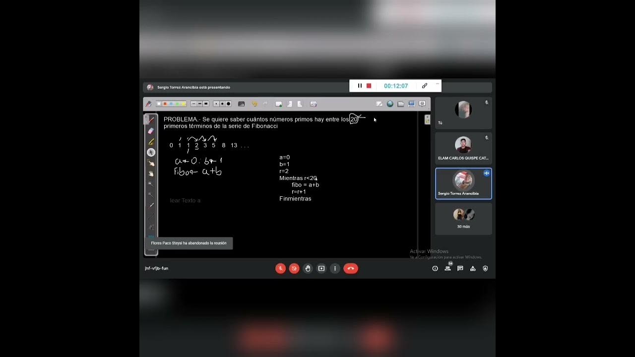 Clase 5 / Cantidad de primos en la serie fibonacci/ Pseudocodigo y python - YouTube
