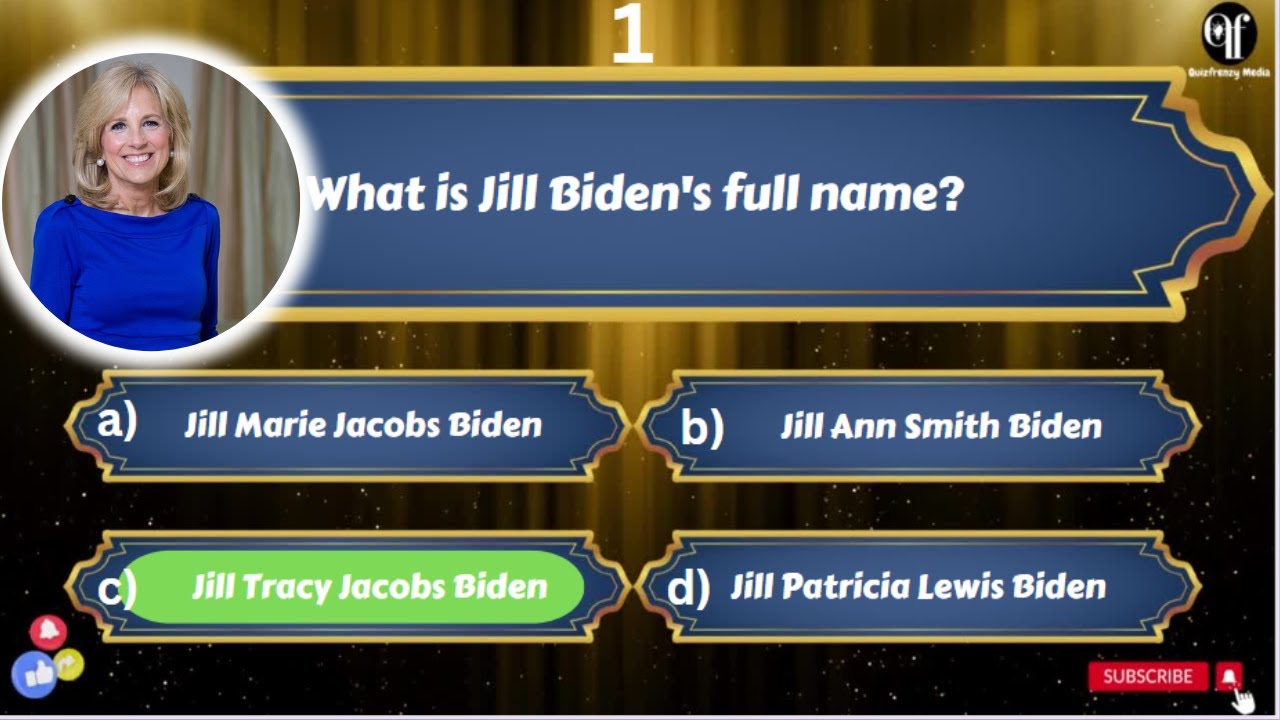 GK | JILL BIDEN | US FIRST LADY | "QuizMaster Junction: Ultimate ...