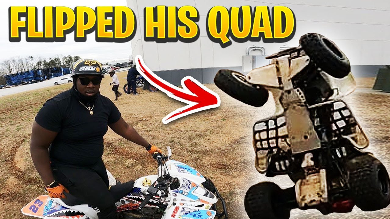 HE FLIPPED HIS QUAD LEARNING HOW TO WHEELIE ! ( GONE WRONG ) | Leek GT ...