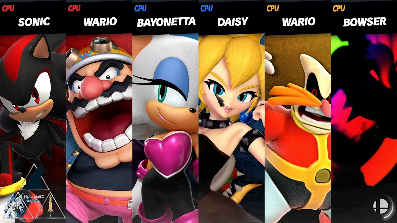 Shadow and Wario vs Rouge and Bowsette vs Robotnik and Bowser - YouTube