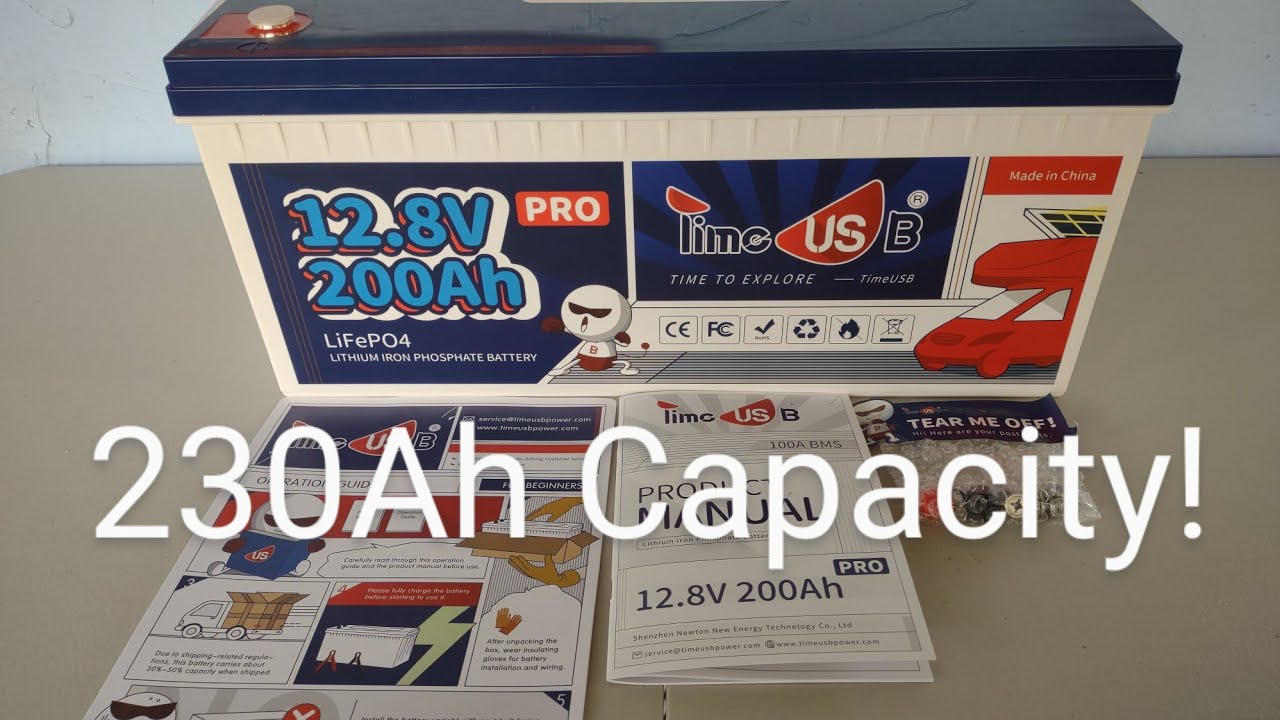 Timeusb 12.8v 200AhPro(230Ah Capacity)2944Wh LiFePO4 Battery - YouTube