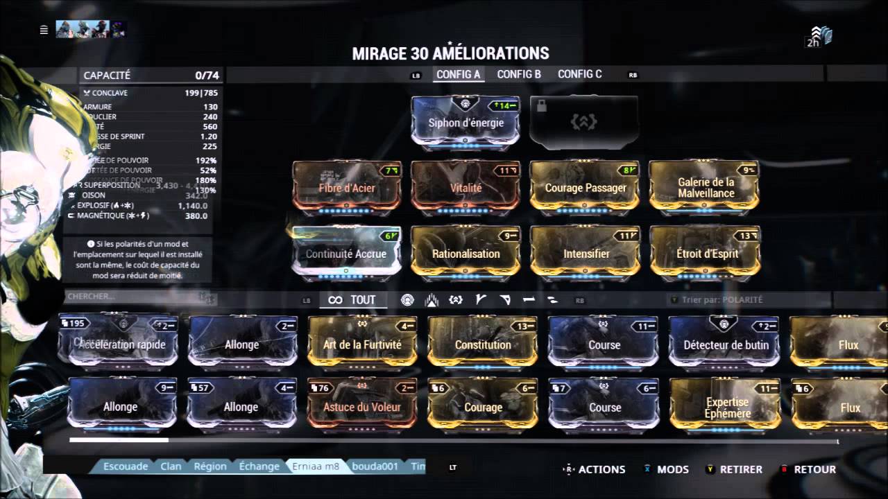 [FR] Mirage Build 1 forma + Simulor Synoid Warframe xbox One - YouTube