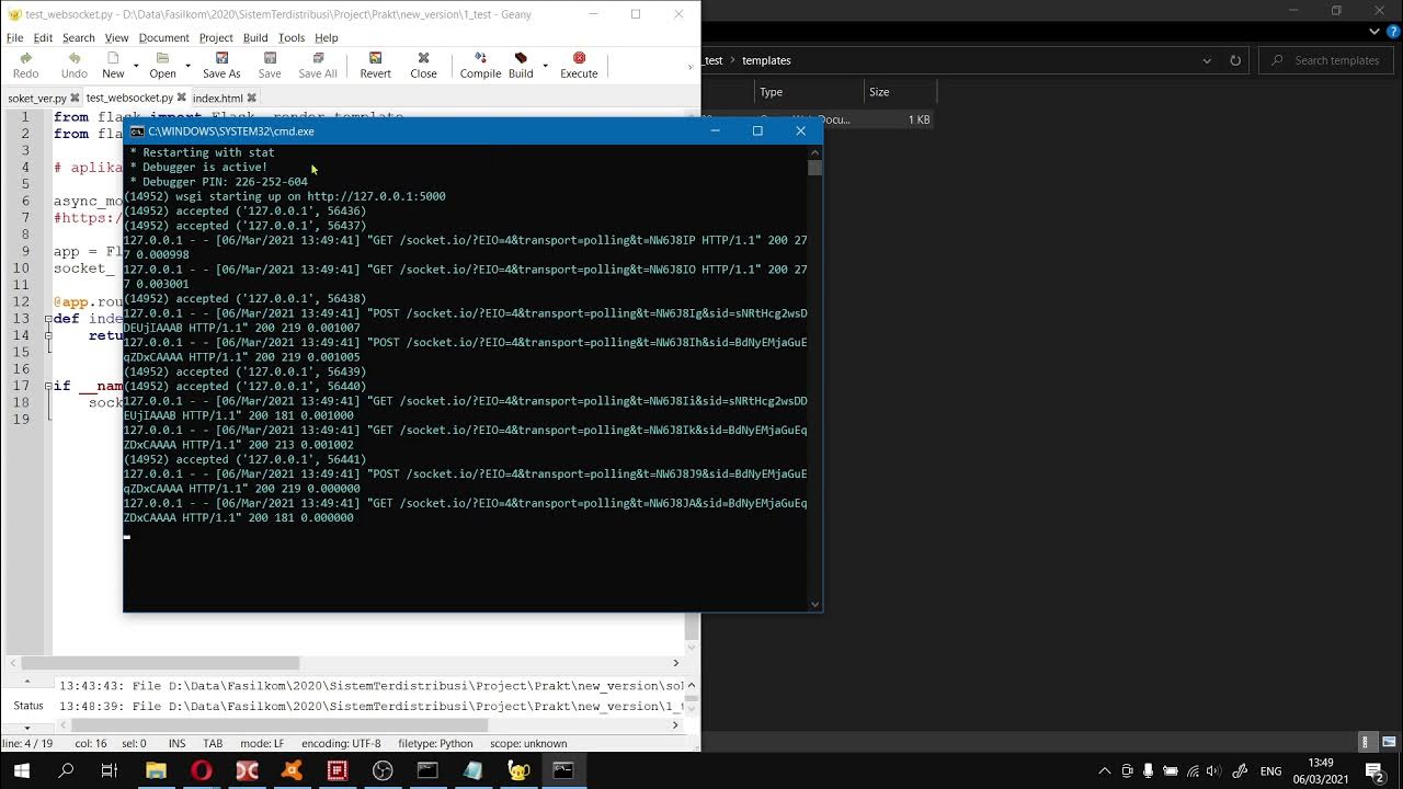 Web Socket real-time full-duplex communication - python flask socket io #1hello - YouTube