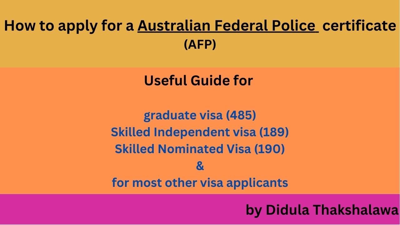 How to apply for a Australian Federal Police (AFP) Certificate - YouTube