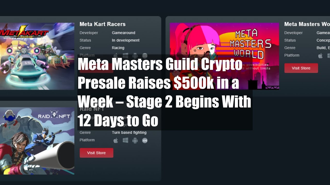 Meta Masters Guild Crypto Presale Raises $500k in a Week – Stage 2 ...