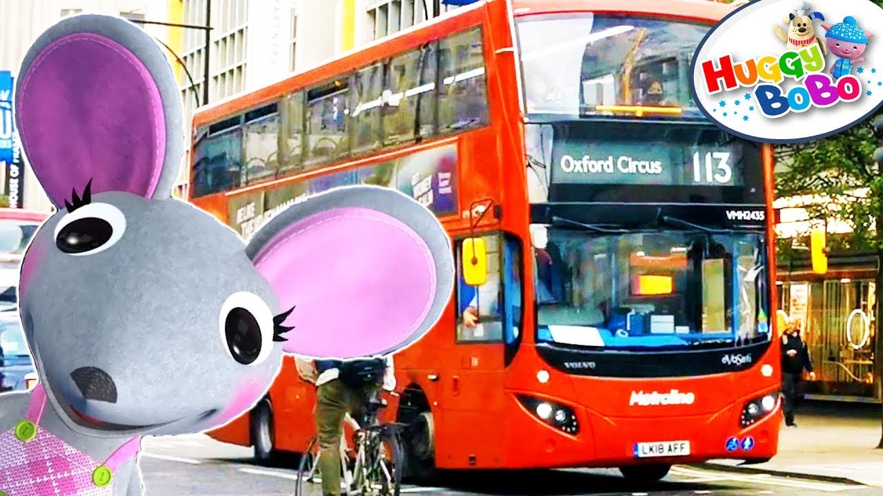 Wheels On The Bus | 3D Animation And London Bus Live Footage | Nursery ...