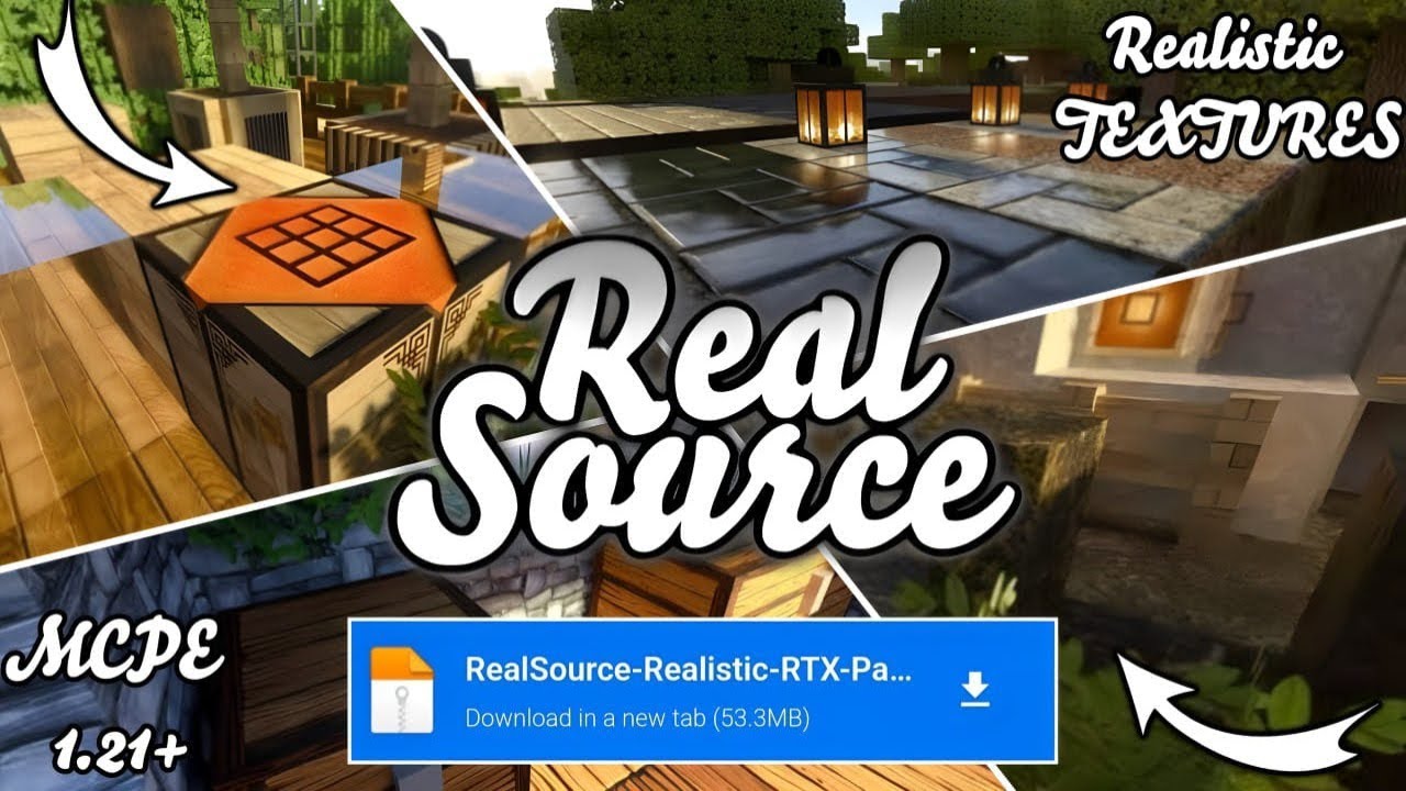 Realsource RTX Texture Pack For Mcpe 1.21+ - YouTube