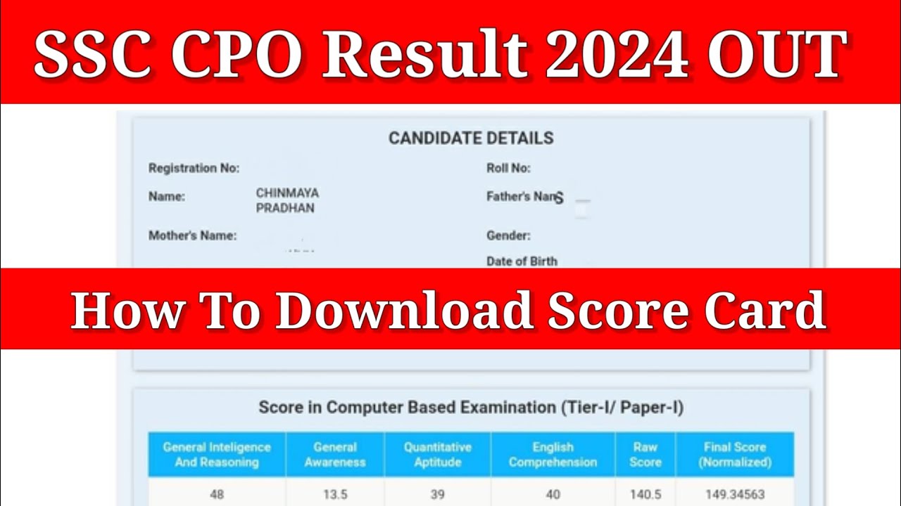 SSC CPO Result 2024 🇮🇳 SSC CPO Score Card 2024 Kaise Dekhe 🇮🇳How To ...