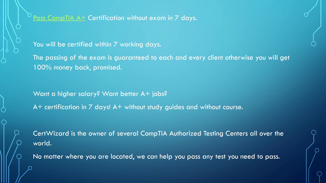 Super-Easy and Fast PASS CompTIA A+ without exam or training - YouTube
