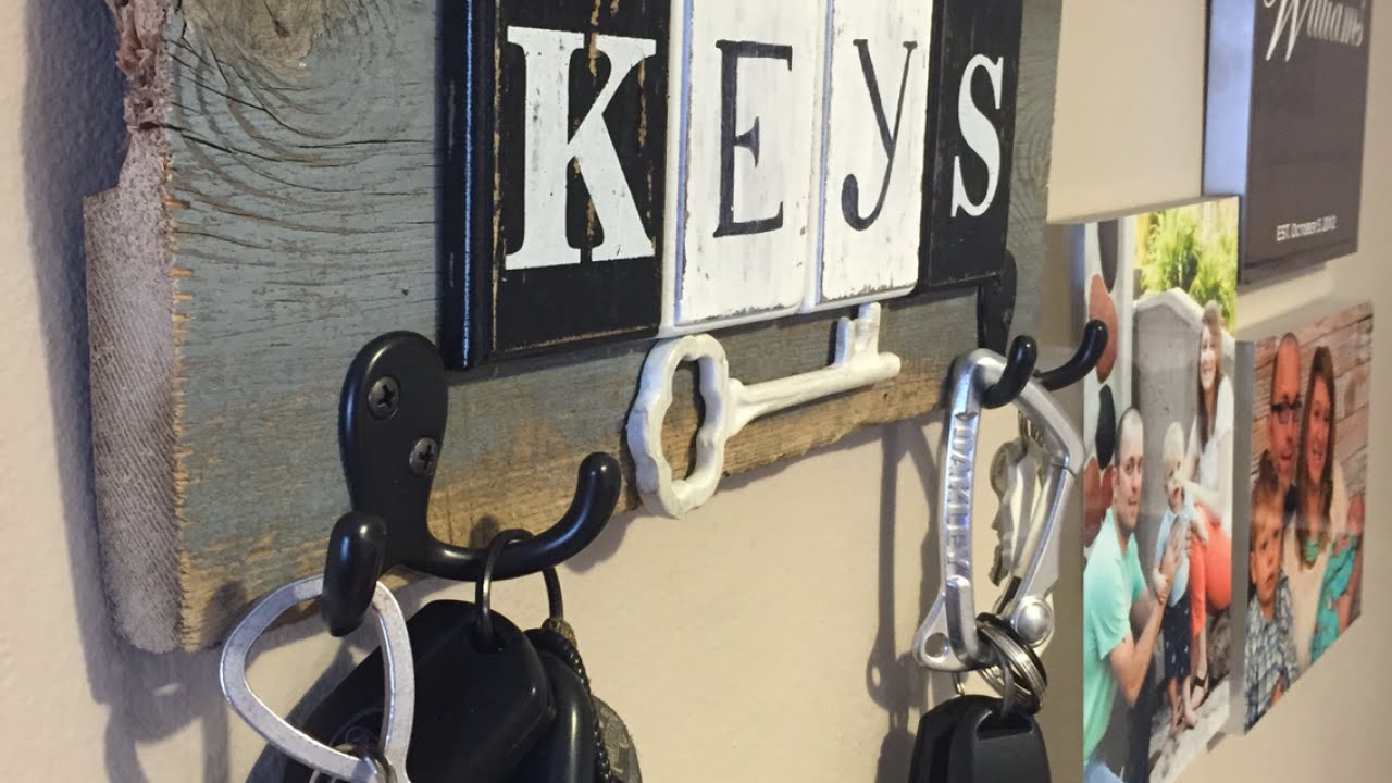 How To Make a Rusic Entryway Key Rack - DIY Home Tutorial ...