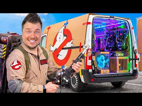I Built a Box Fort Ghostbusters Van! And got Bit!