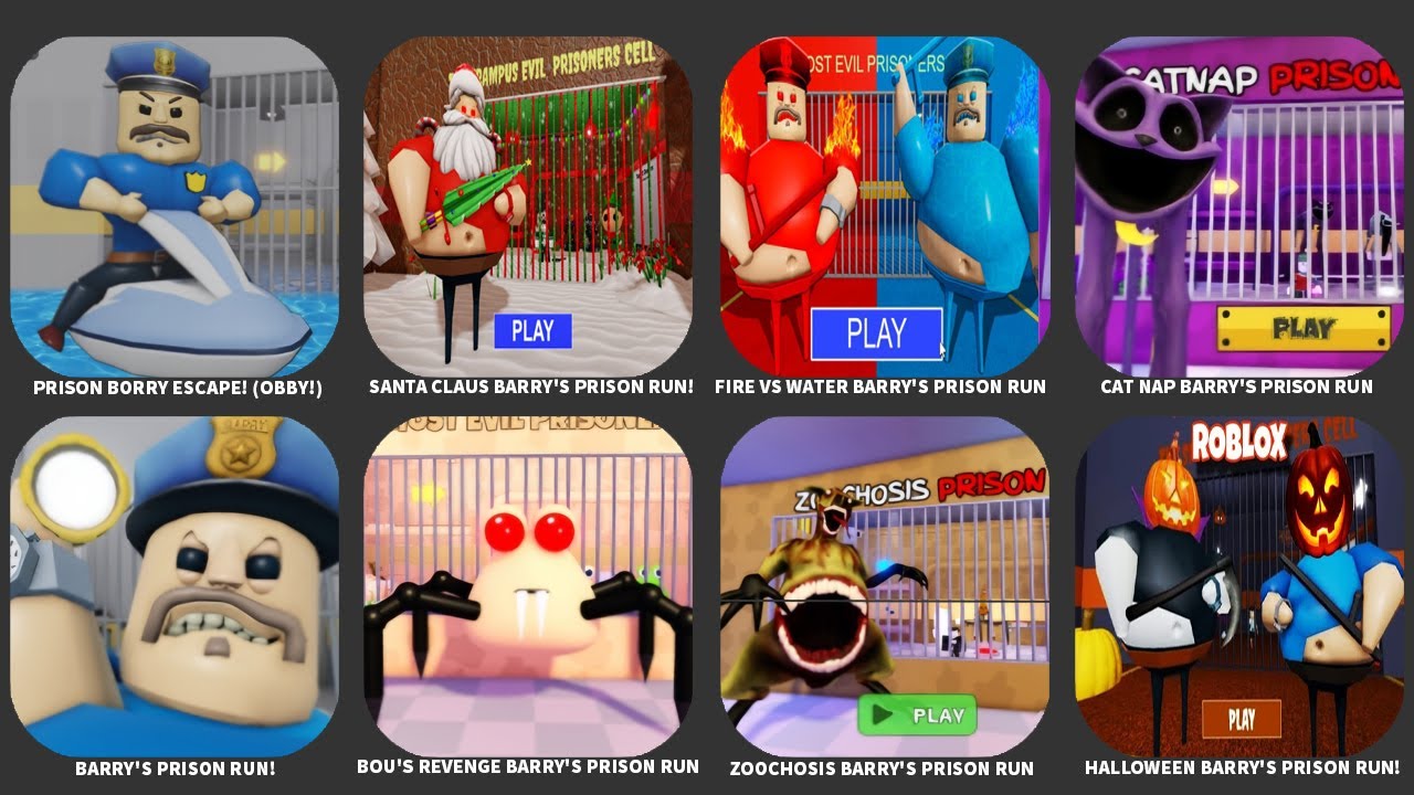PRISON BORRY ESCAPE! (OBBY!),SANTA CLAUS BARRY'S PRISON RUN! (OBBY),CAT ...