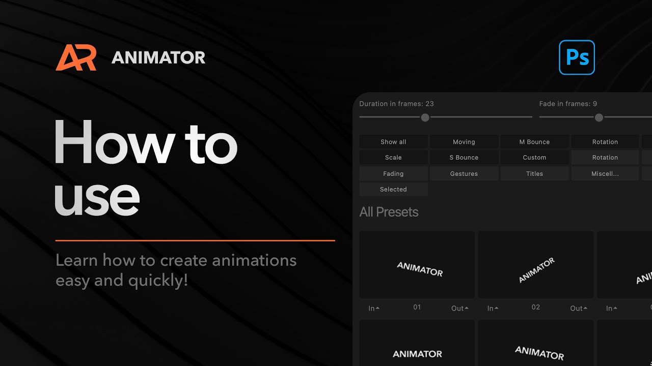 How to Use Animator Plugin for Photoshop - YouTube