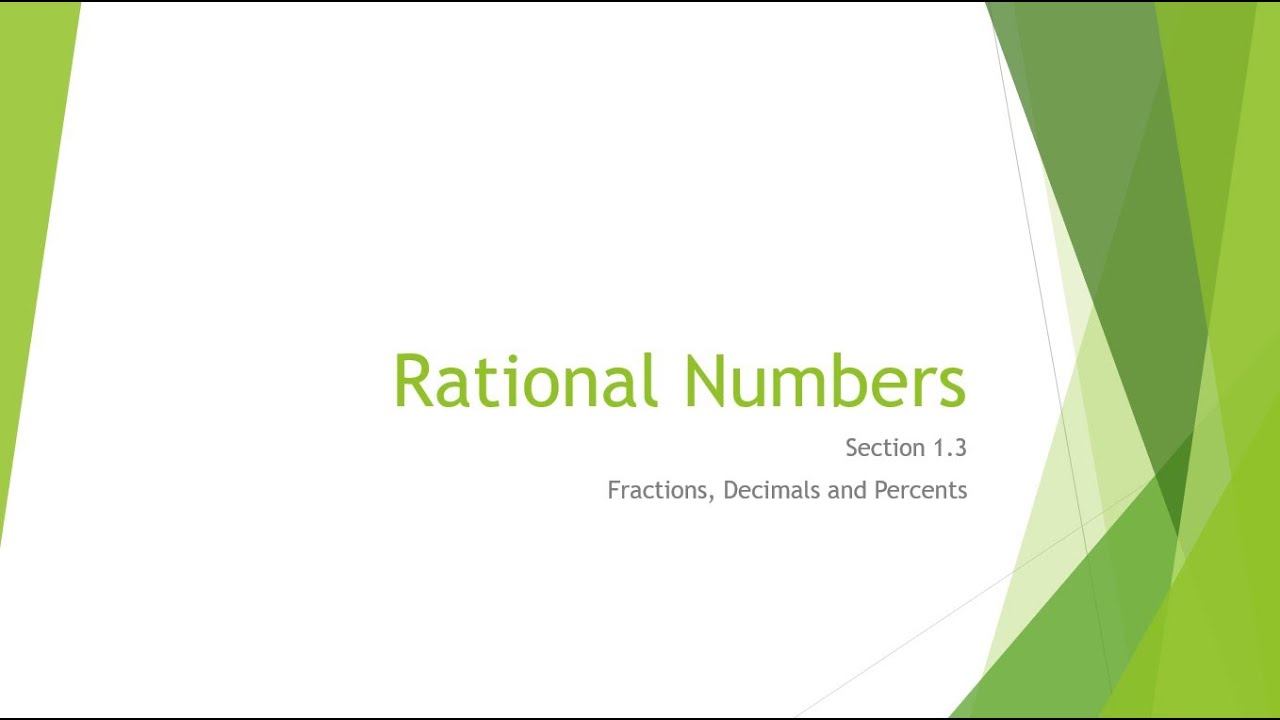 1 3 Rational Numbers Part 2 - YouTube
