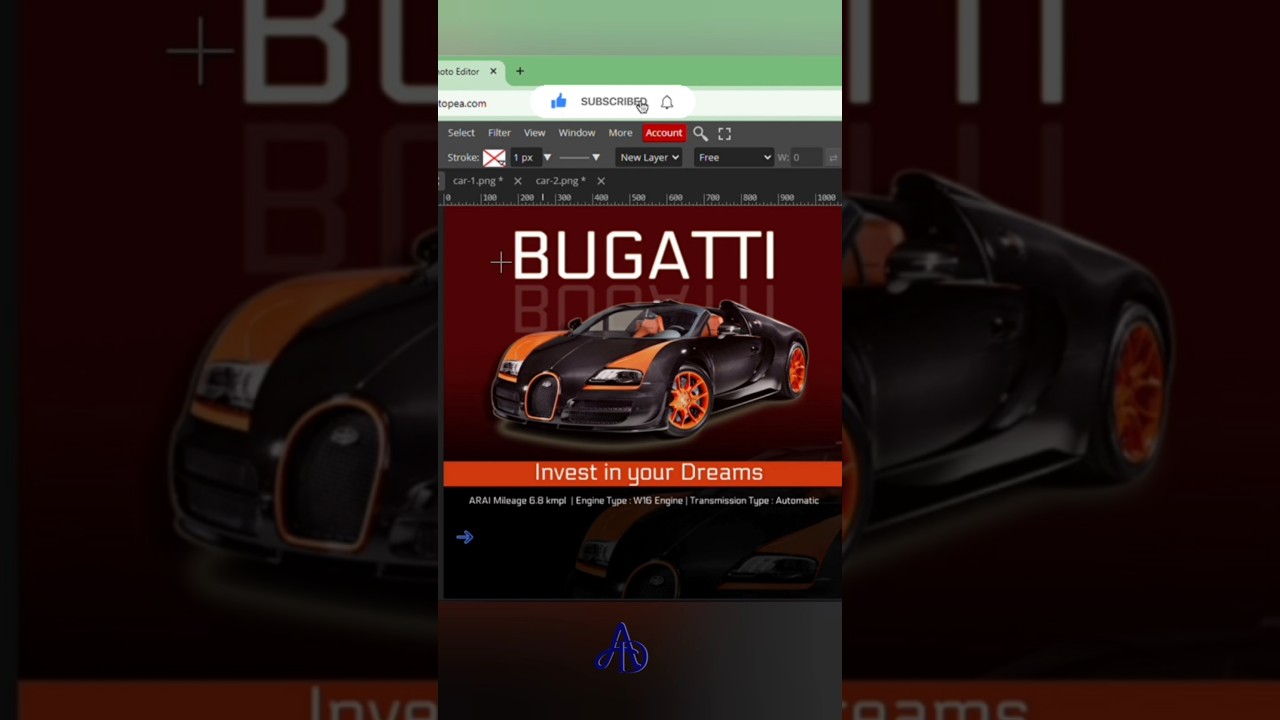 Simple Easy Car Poster Design : Photopea #photoshop #graphicdesign # ...