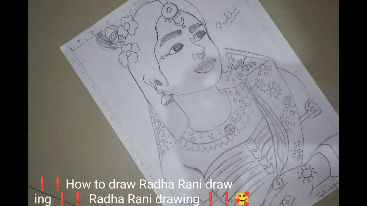 How to draw Radha Rani drawing Radha Rani drawing 🥰🙏🏻🥰Thanks! - YouTube