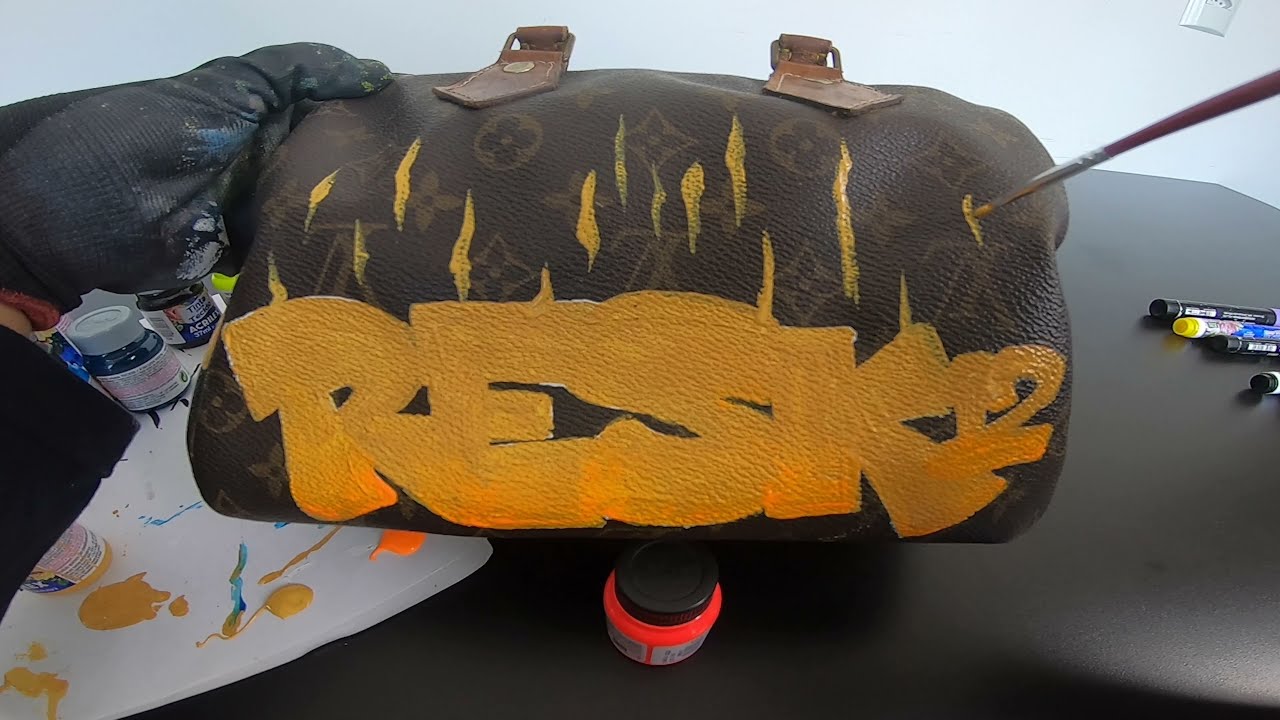 Customized Louis Vuitton Bag with Graffiti Letters - RESK12 - YouTube