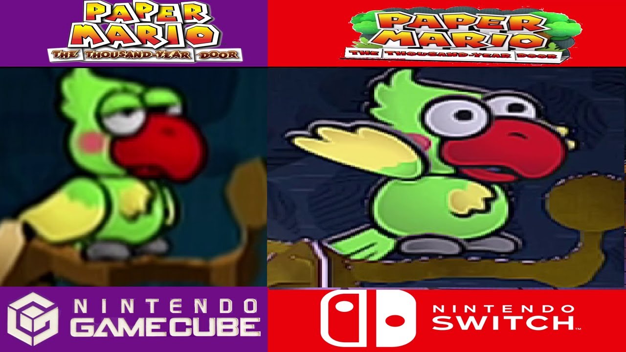 Paper Mario TTYD GC Vs Switch Comparison - Parrot spills Doopliss Name ...