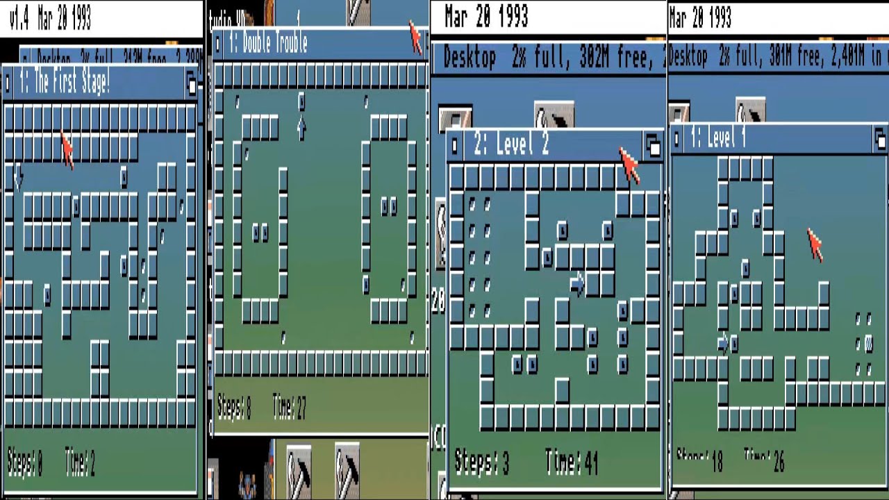 AMIGA BOXMAN v1 3 v1 4 EXTRA STAGES WB BOX MAN SOKOBAN CLONE Marat Sh ...