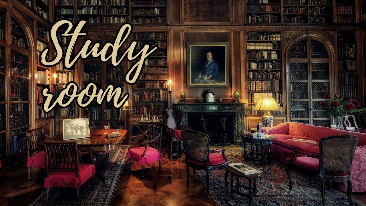 OLD STUDY ROOM Ambience | ASMR - library sounds, writing, steps ...