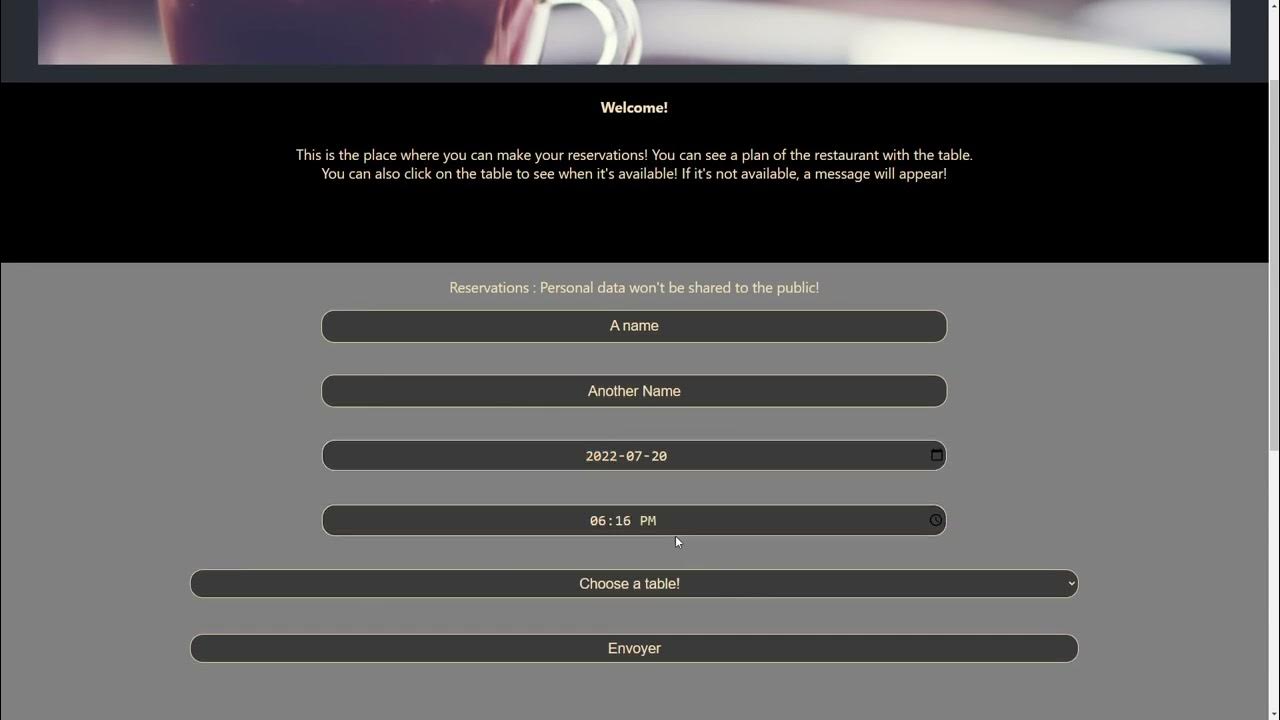 Restaurant Reservation Application - React, Node.JS, SQL - YouTube