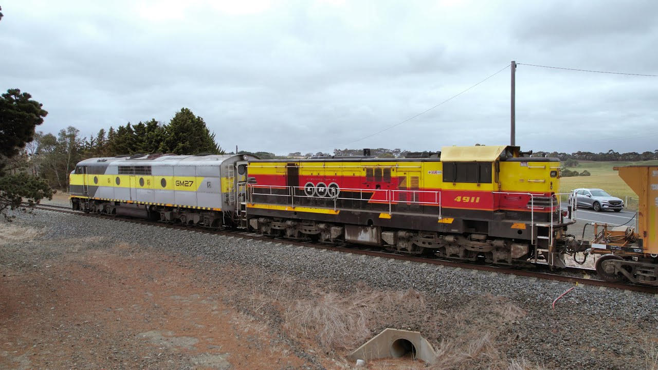 7M23V SSR / ARTC Push-Pull Ballast Train 4532 4911 GM27 (14/11/2023 ...