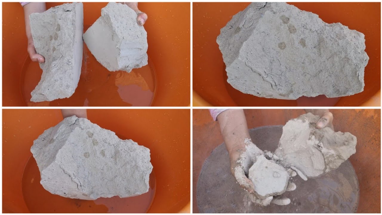 ASMR: New Soft Pure Clay Crumbling in Water 💦💦 Oddly Satisfying ...