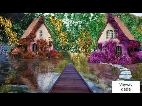 Gölet dağ evi manzara ve doğa.