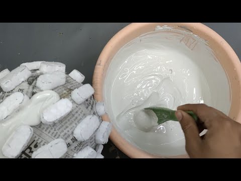 White cement craft idea // Home decoration craft // Showpiece // Cement ...