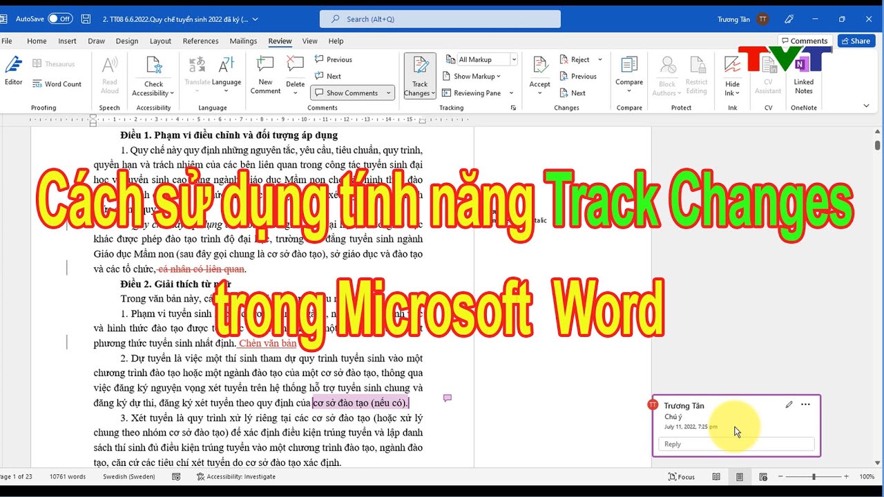 Cách sử dụng tính năng Track Changes trong Word để theo dõi chỉnh sửa văn bản | Thủ thuật tin ...