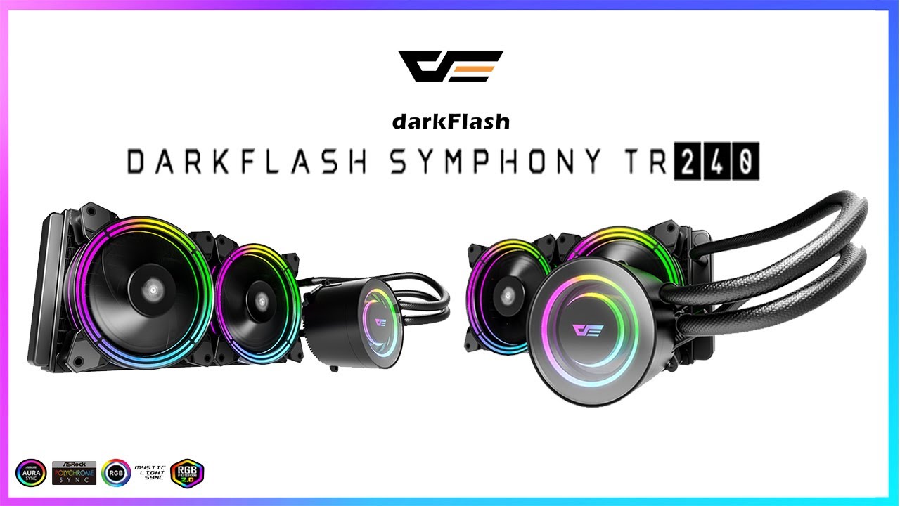 Aigo darkFlash Symphony TR240 ARGB AIO Liquid CPU Cooler with aRGB for Intel and AMD - YouTube