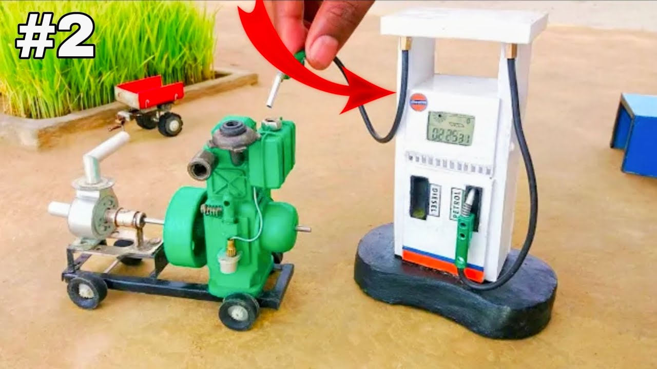 diy tractor mini petrol pump science project @FunKeepKidsABC @KeepVilla ...