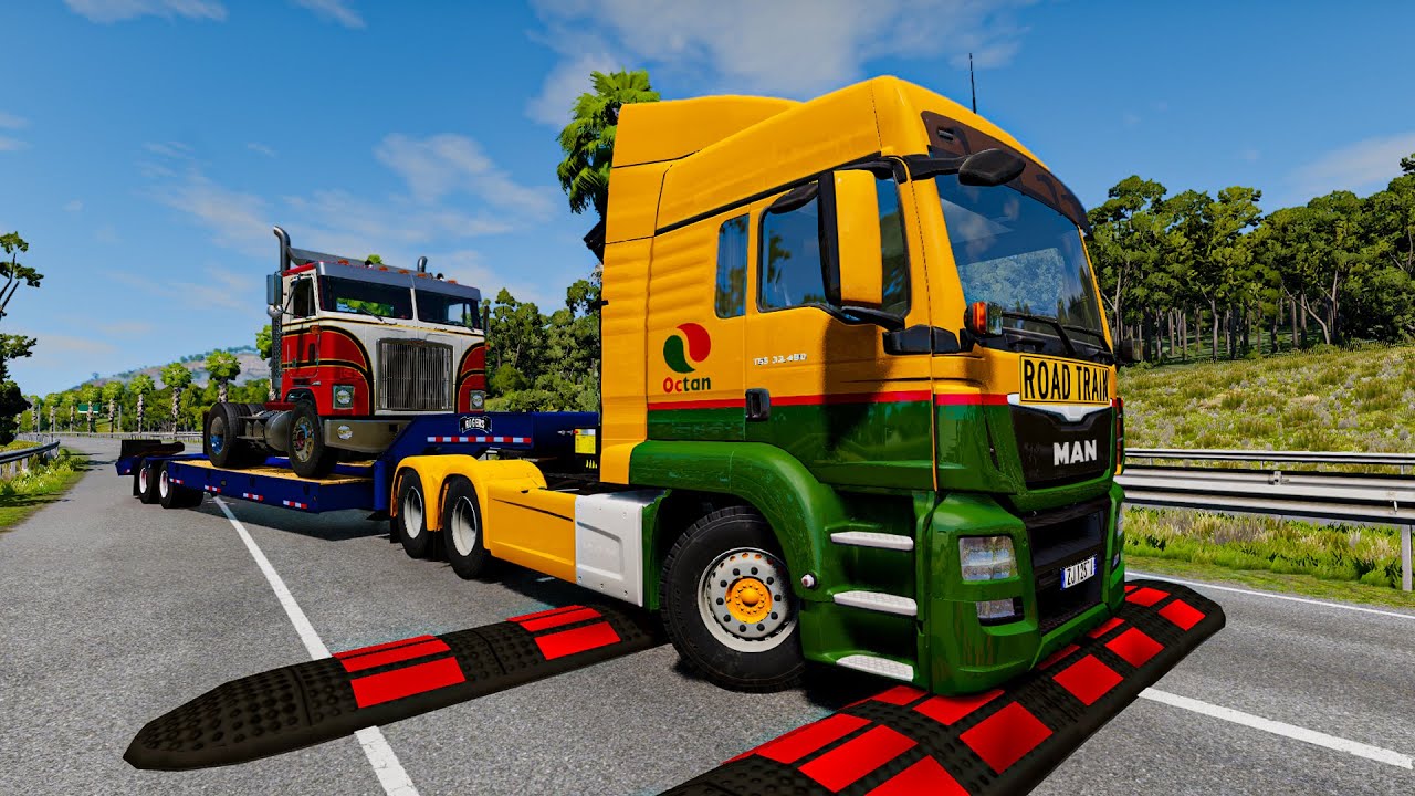 Trucks vs Upside Down Speed Bumps | BeamNG.DRIVE - YouTube