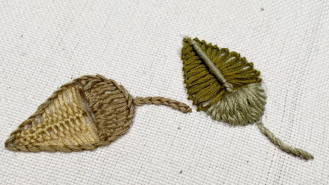 wonderful leaf hand embroidery design: latest leaf hand embroidery by ...