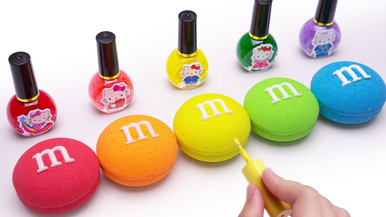 Satisfying Video | How To Make Rainbow M&M Pan Cake from Nail Polish ...