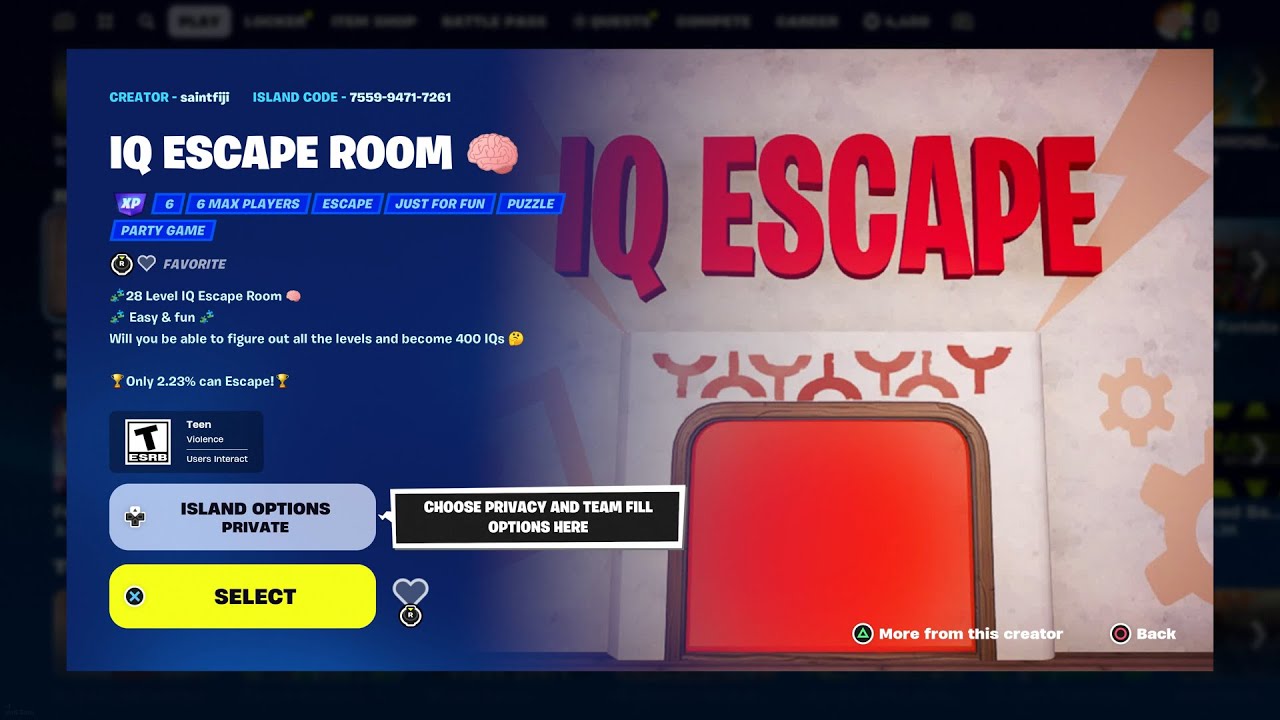 How To Complete IQ Escape Room Map Code In Fortnite! - YouTube