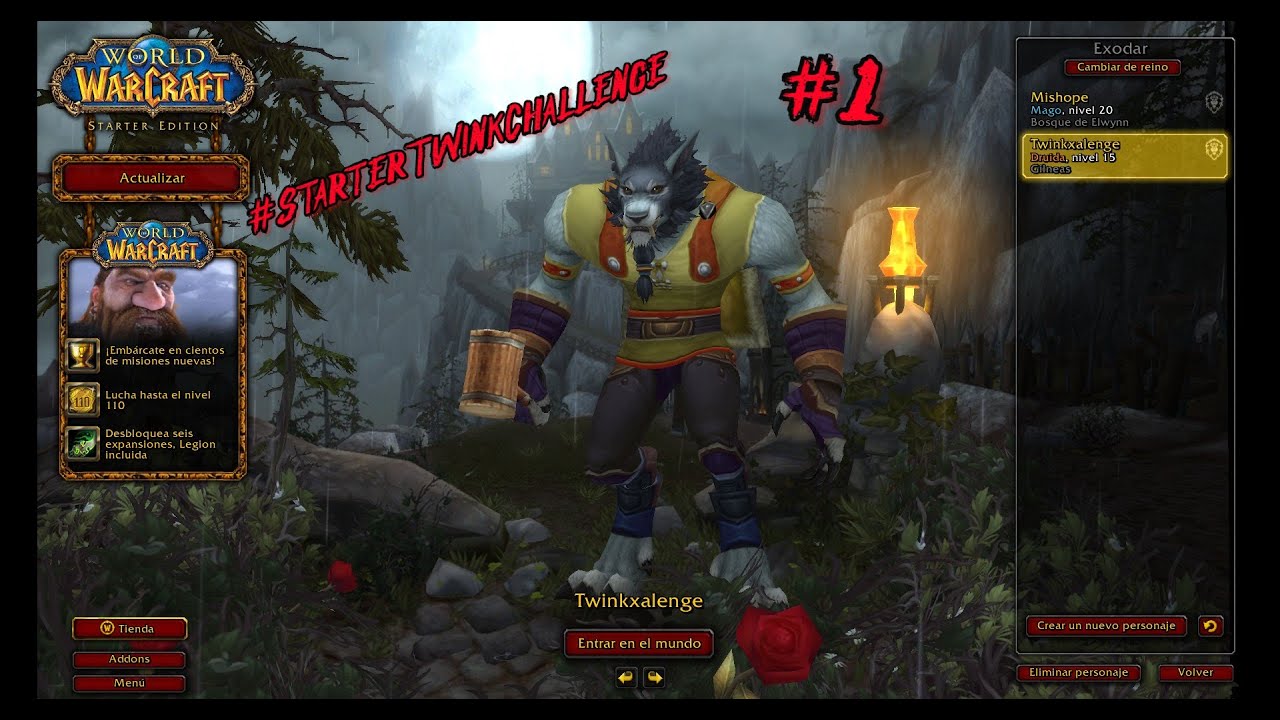 WoW #StarterTwinkChallenge Druida pollo Twink 20 [BFA] #1 - YouTube