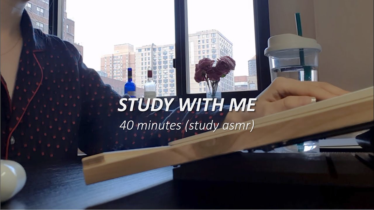 ⌨️STUDY WITH ME (40 min)| New York City | typing asmr | white noise ...