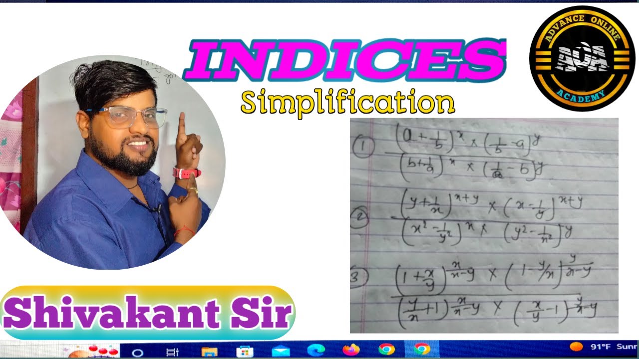 indices ; simplification - YouTube