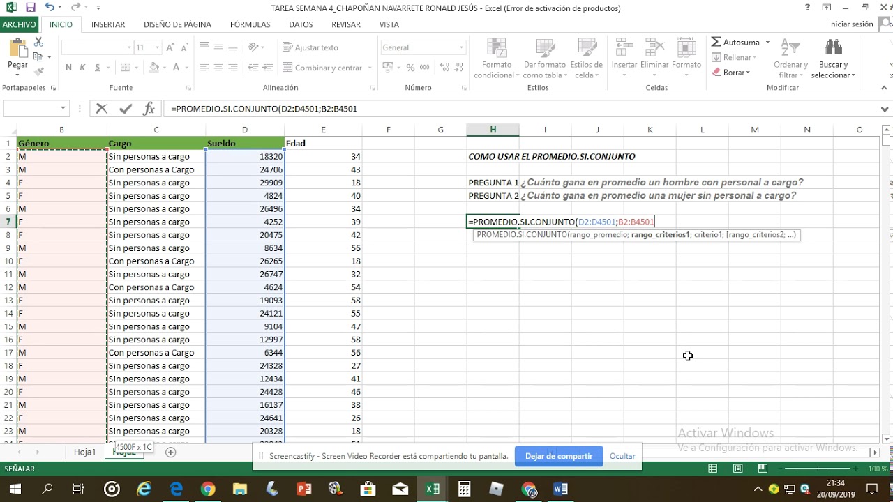 COMO USAR PROMEDIO SI CONJUNTO - EXCEL - YouTube