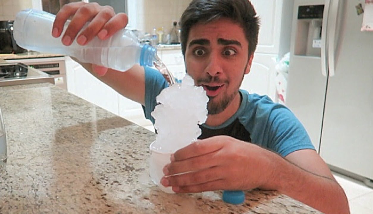 CRAZY INSTANT WATER TO ICE MAGIC TRICK !!! - YouTube