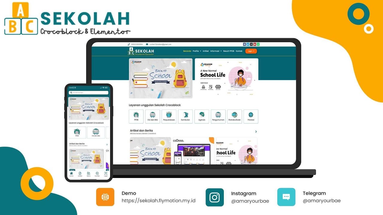 Template Website Sekolah Creayoon Plus PPDB - YouTube
