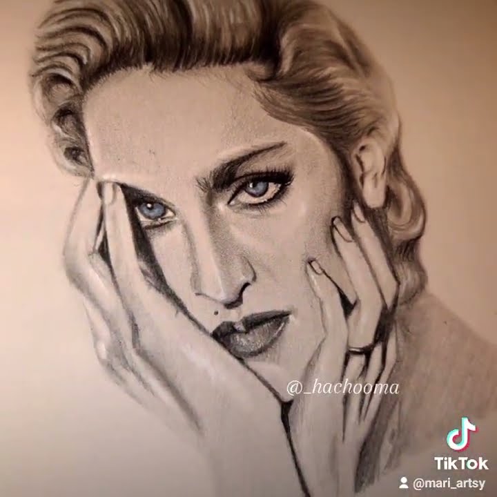 MADONNA Pencil Portrait Drawing/ How To #pencilartworks #shorts # ...