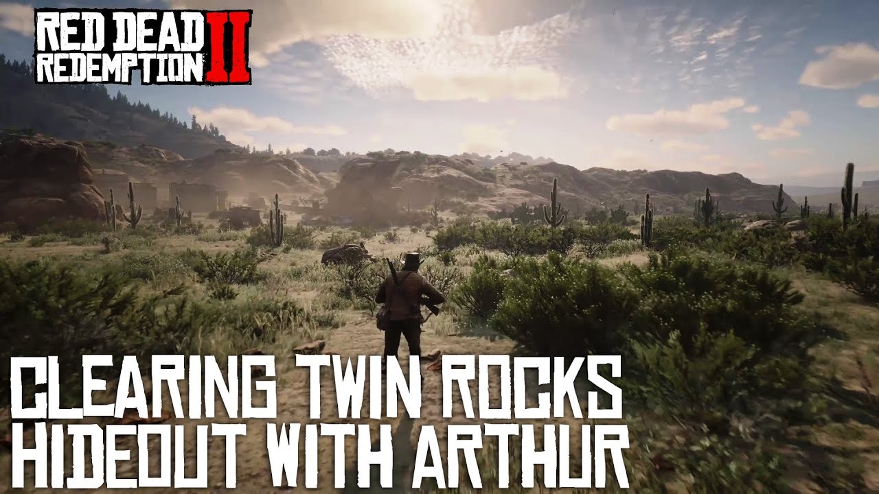 Red Dead Redemption 2 - Clearing Twin Rocks gang hideout with Arthur ...