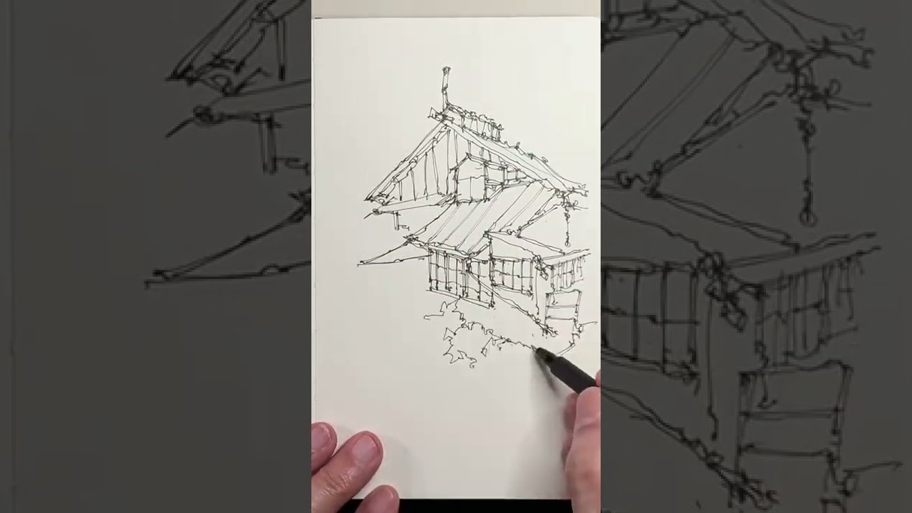 Architecture Sketching House - Freehand Drawing by Albert Kiefer ...