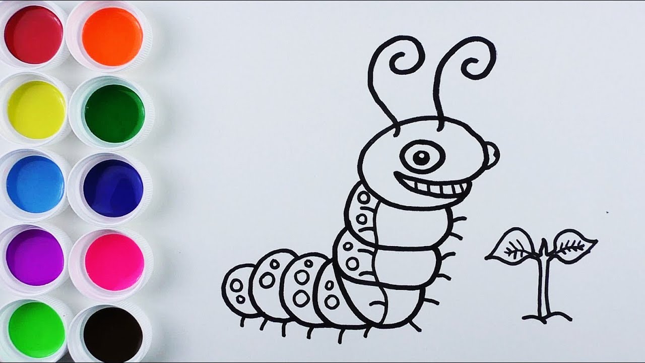 Cómo Dibujar y Colorear Una Larva de Arco Iris - Dibujos Para Niños ...
