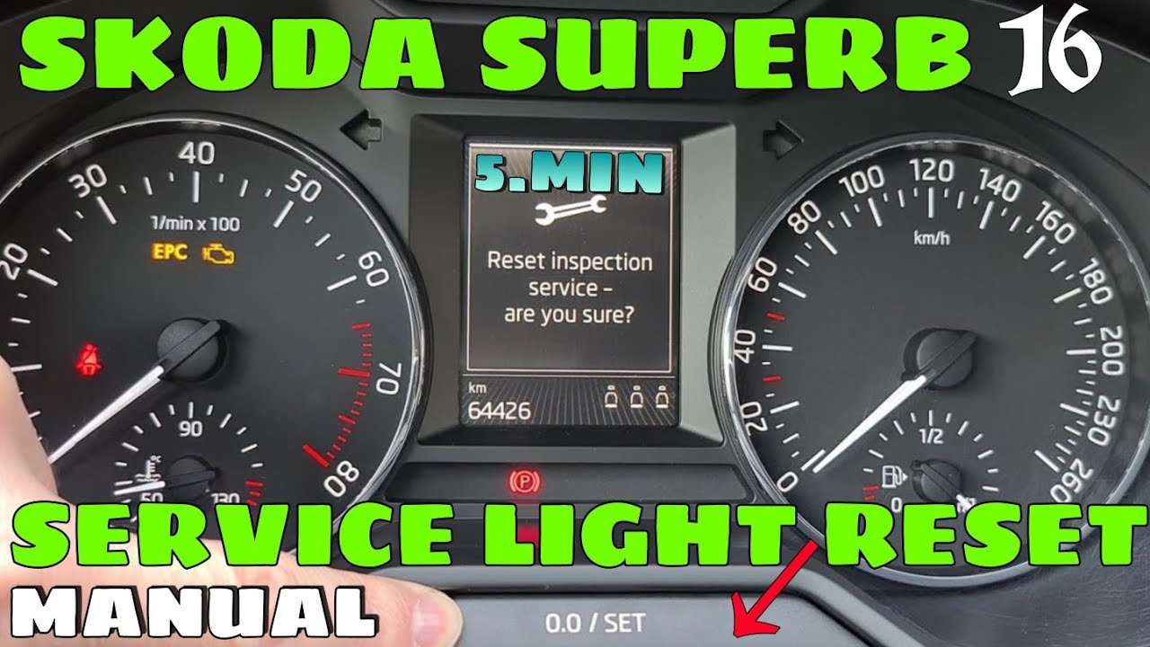 Skoda superb 2016 service light reset manual 5min👍 - YouTube