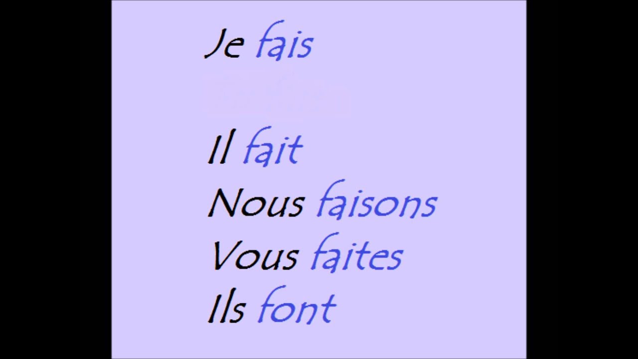 Frans onregelmatig werkwoord leren - Faire (present) - YouTube