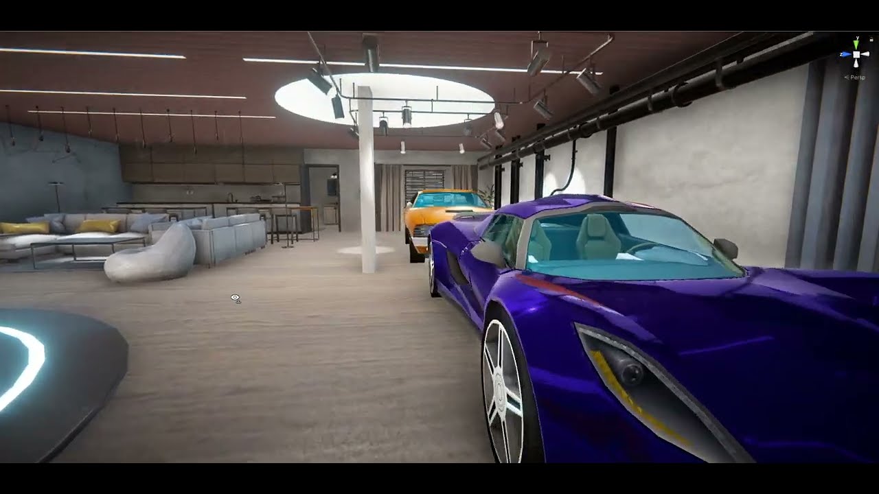 garage car showroom. for VR AR. Using unity 3D game engine. - YouTube